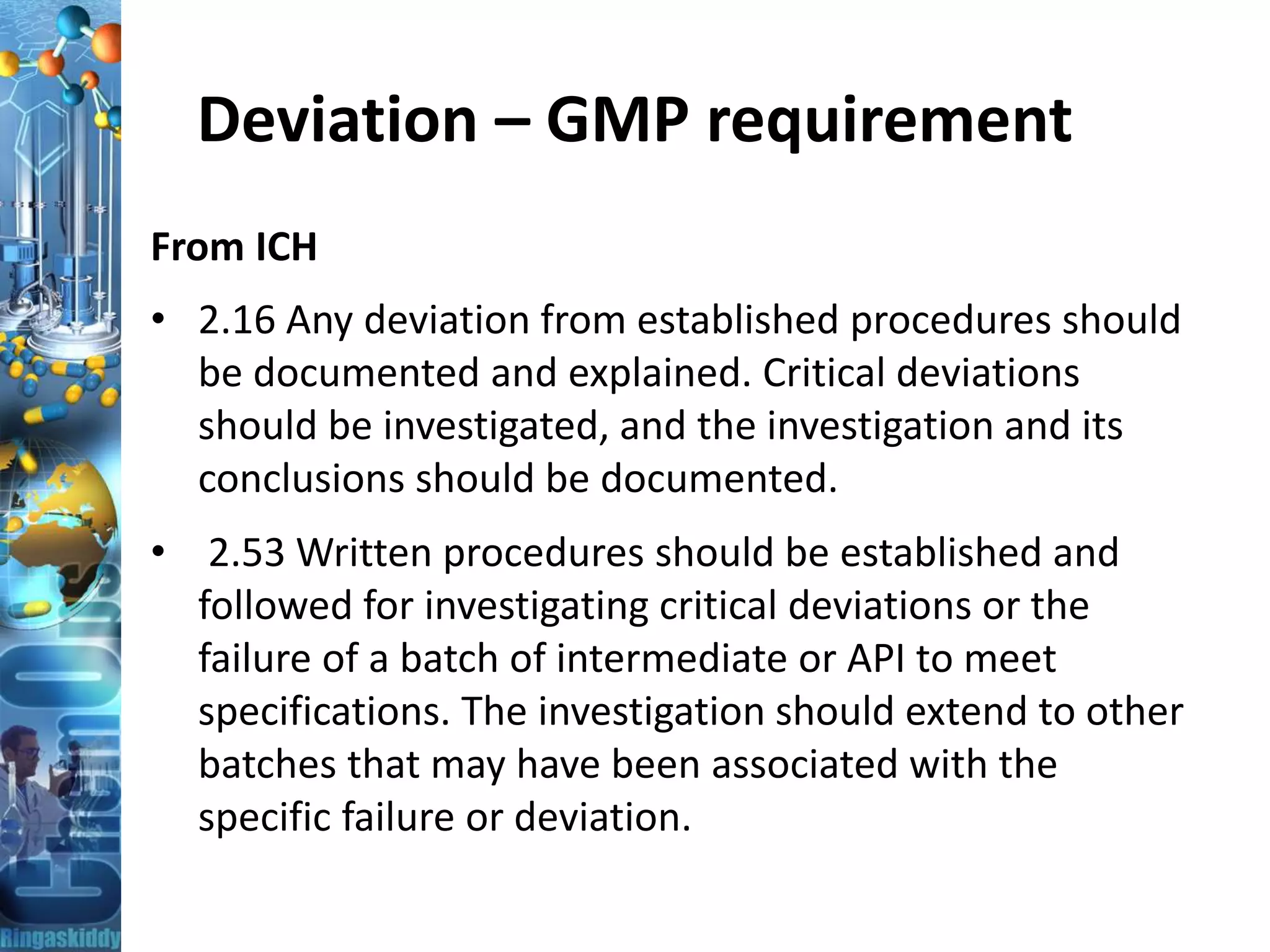 GMP Training: Handling of deviation | PPTX
