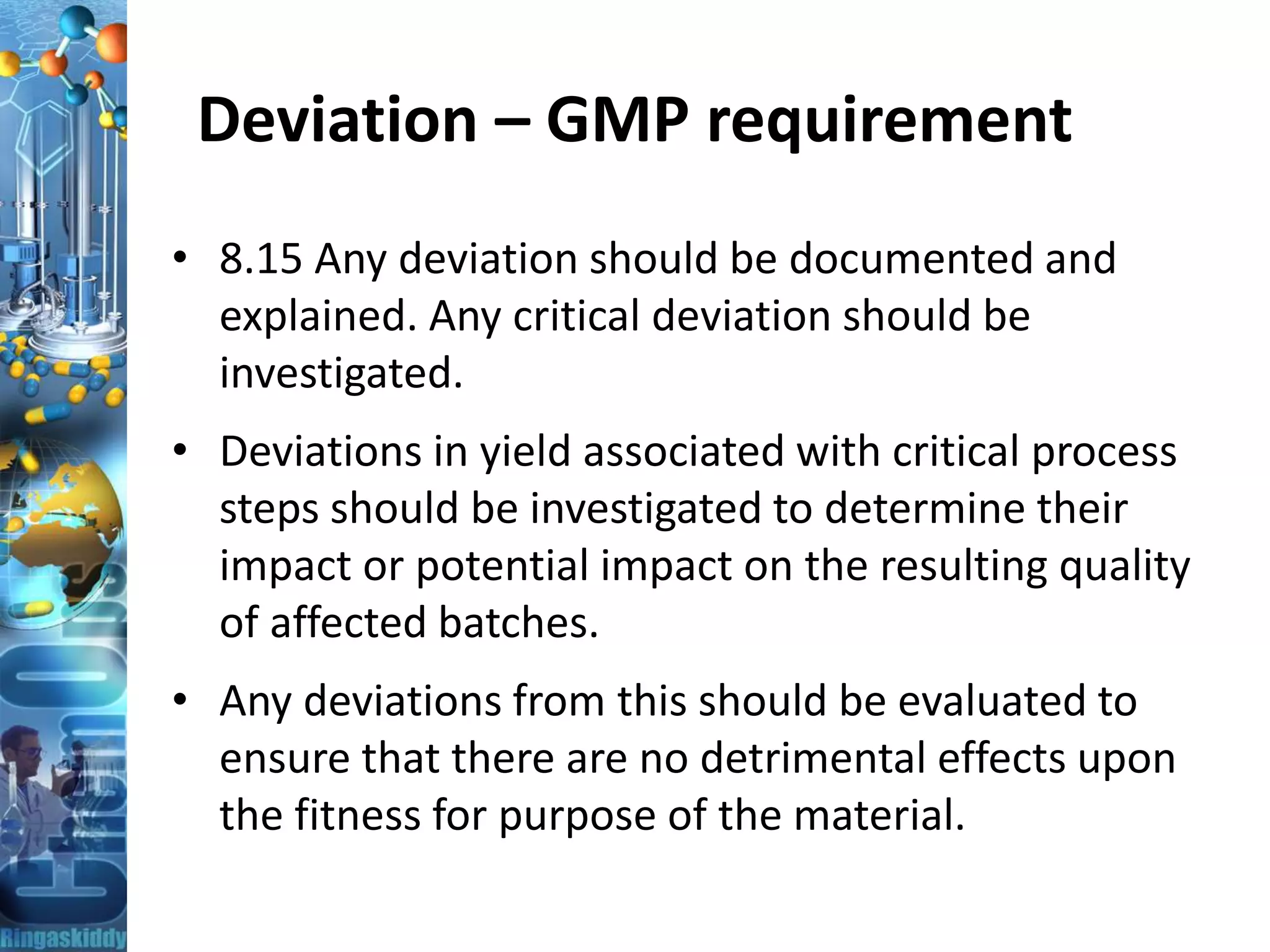 GMP Training: Handling of deviation | PPTX