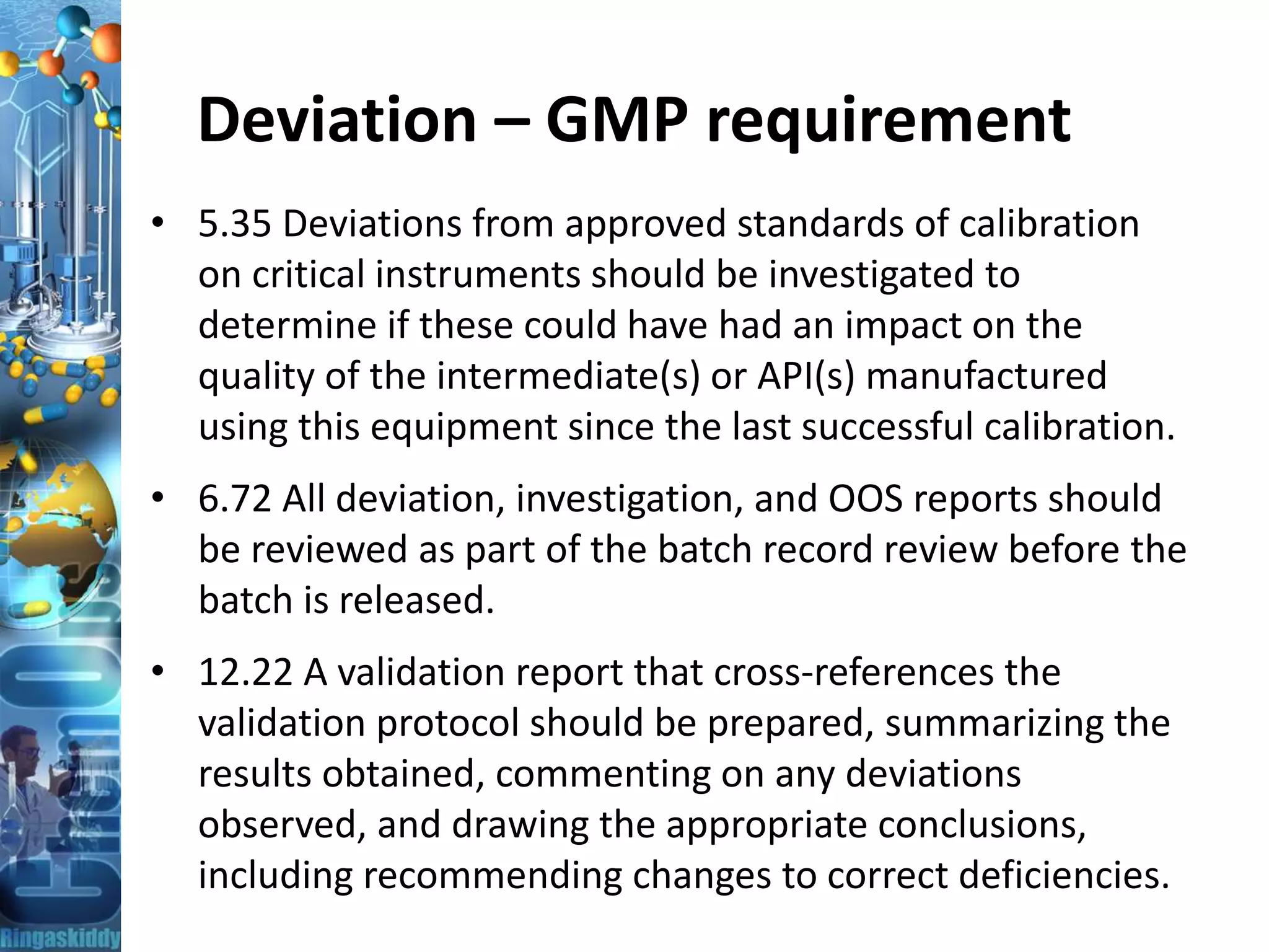 GMP Training: Handling of deviation | PPTX
