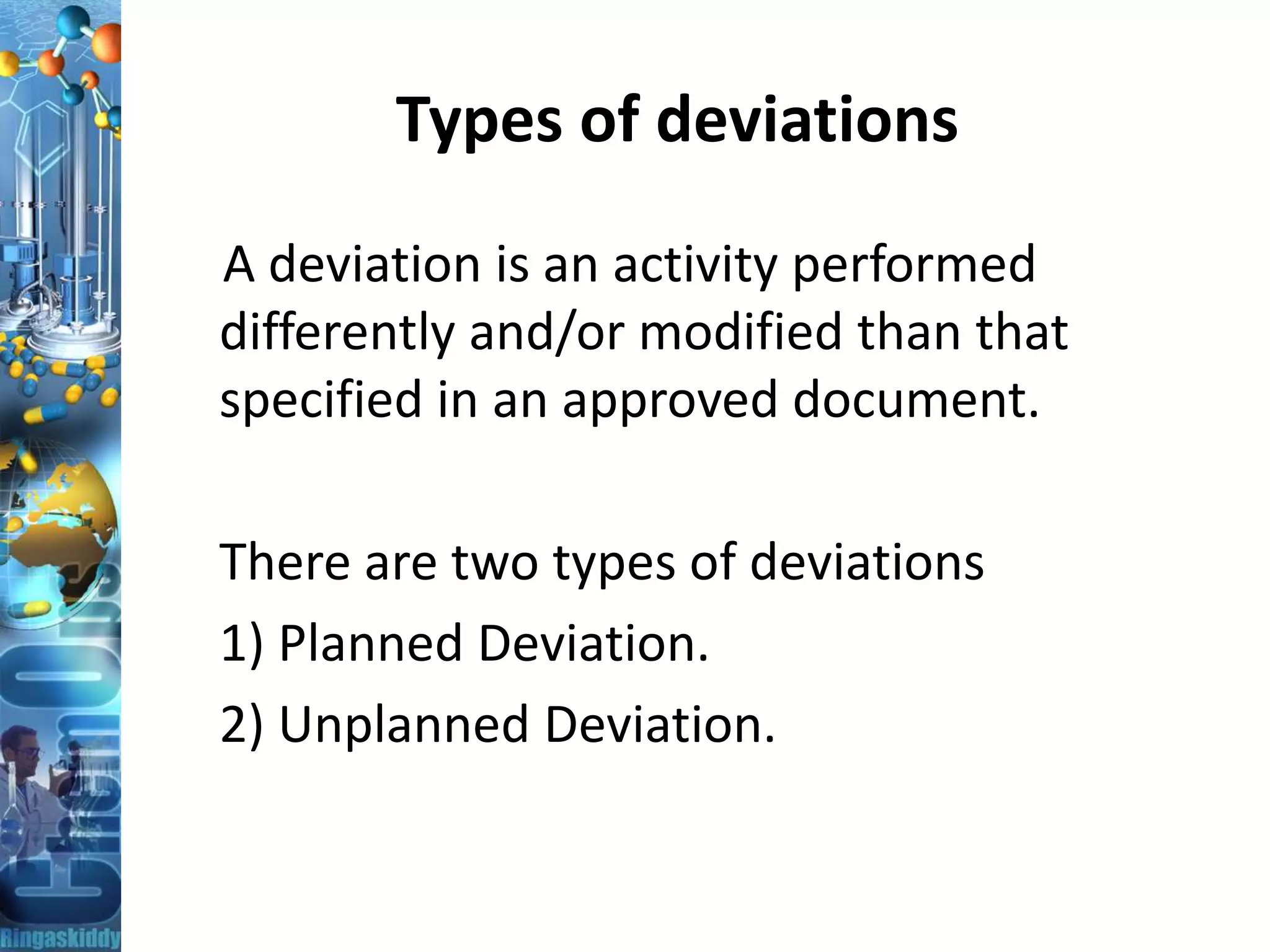 GMP Training: Handling of deviation | PPTX