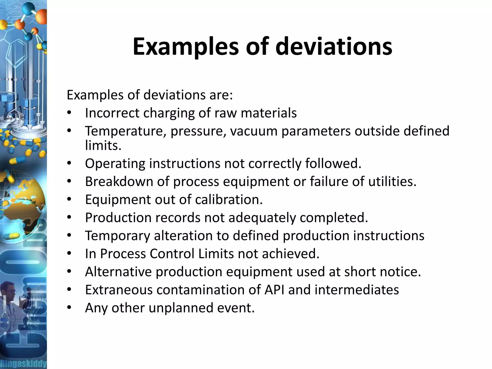 GMP Training: Handling of deviation | PPTX | Manufacturing Industry ...