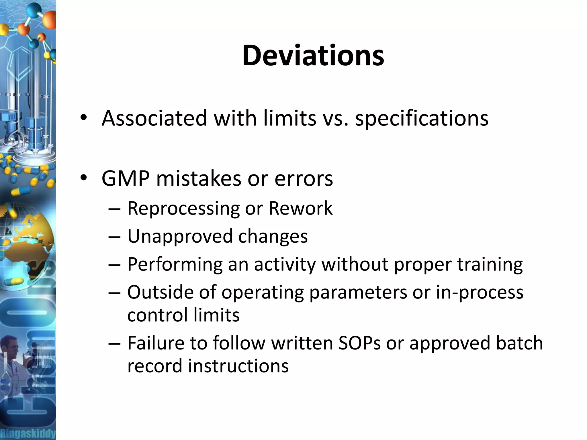 GMP Training: Handling of deviation | PPTX