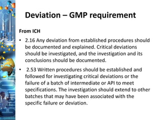 GMP Training: Handling of deviation | PPTX