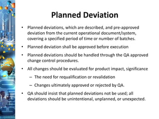GMP Training: Handling of deviation | PPTX