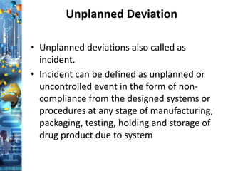 GMP Training: Handling of deviation | PPTX