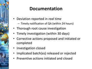 GMP Training: Handling of deviation | PPTX