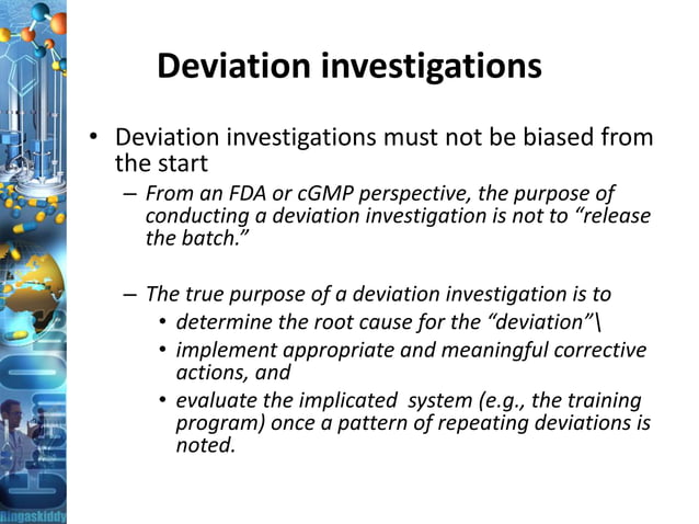 GMP Training: Handling of deviation | PPTX | Manufacturing Industry ...