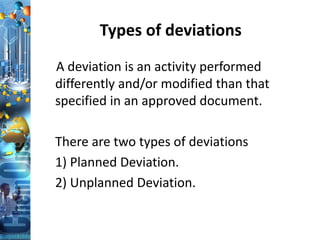 GMP Training: Handling of deviation | PPT