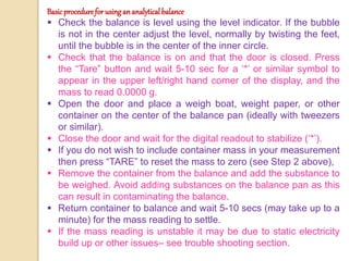 Handling of electronic balance | PPTX