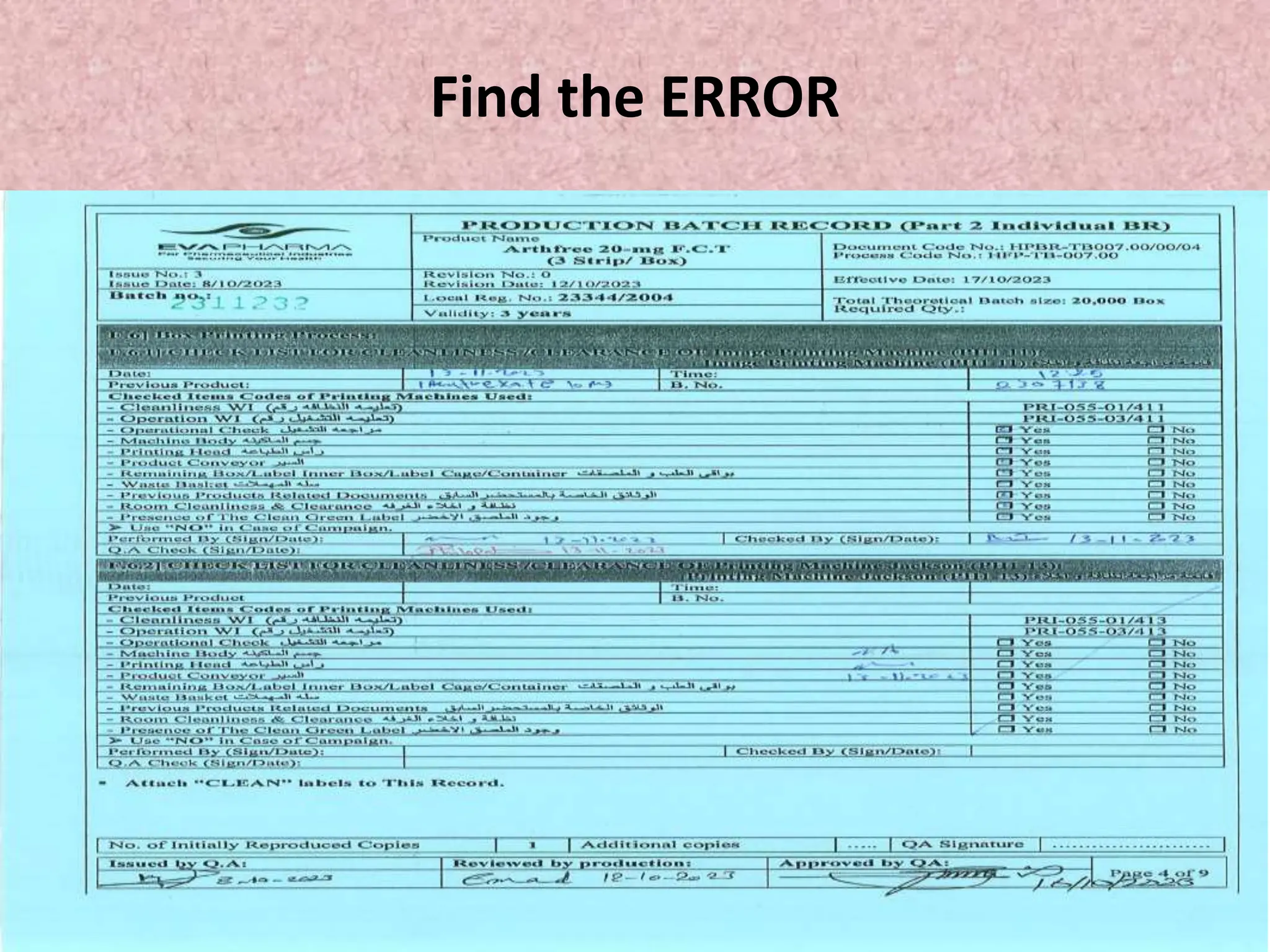 Handling of Errors in Production Batch Record (PBR) 2023.ppt