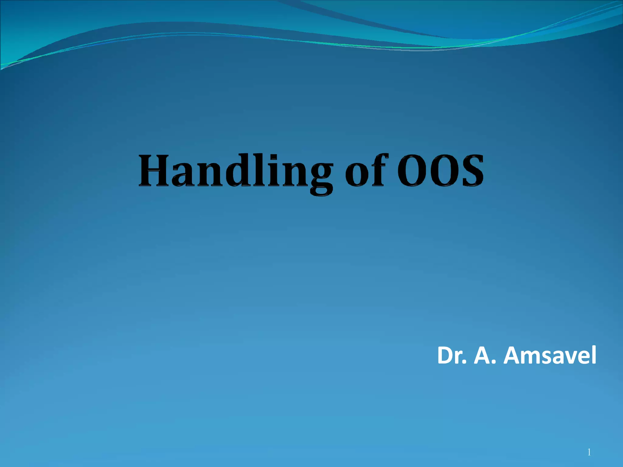 FDA Guidance on Investigating Out-of-Specification Results | PPT