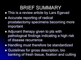 Handling of radical prostatectomy specimens | PPT