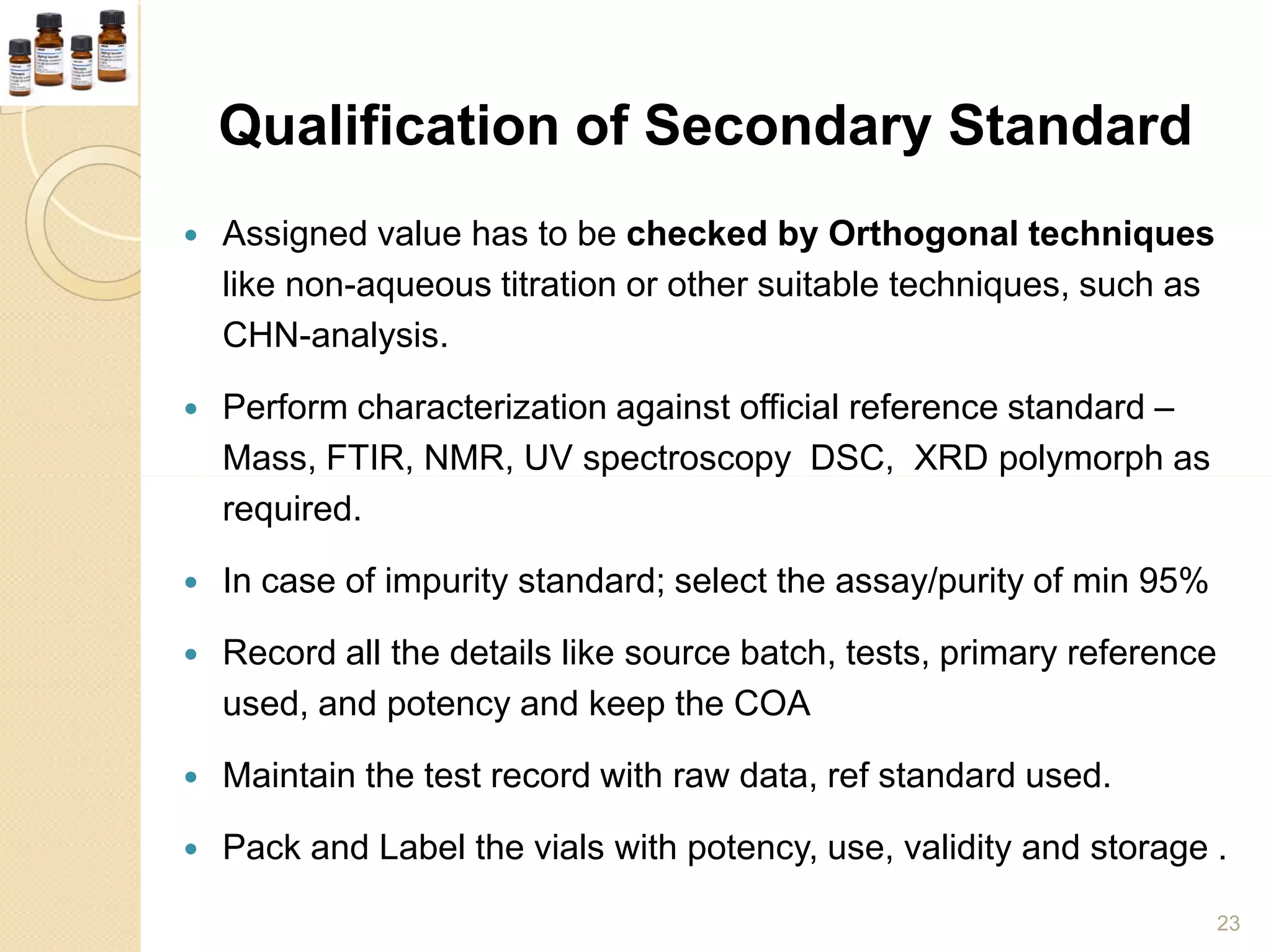 Handling of Refernce Standards_Dr.A.Amsavel | PDF