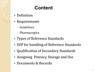 Handling of Refernce Standards_Dr.A.Amsavel | PDF