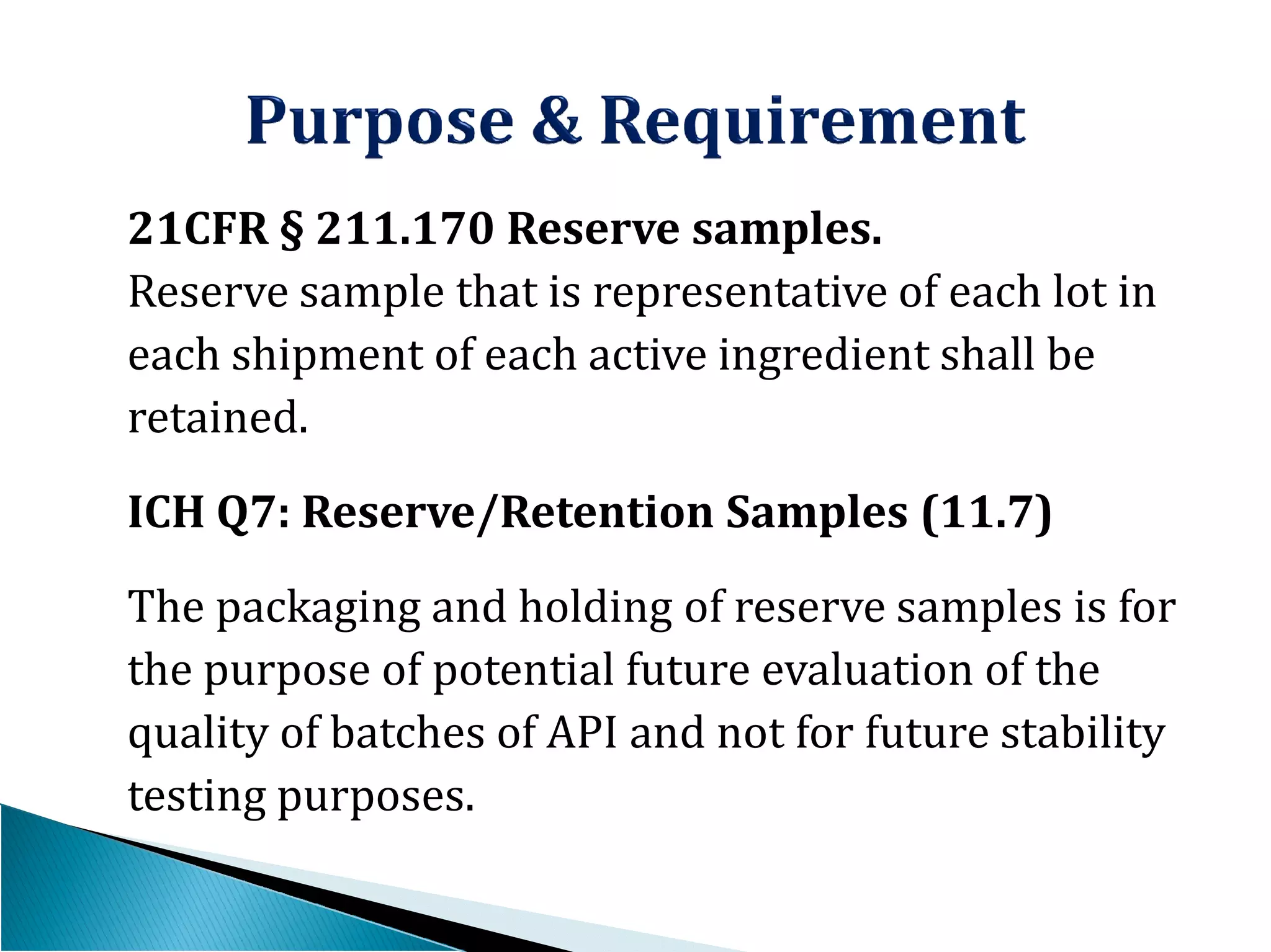 Handling of Reserve Samples Dr.A. Amsavel | PDF