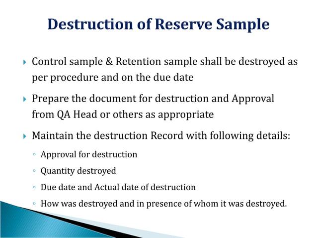 Handling of Reserve Samples Dr.A. Amsavel | PDF