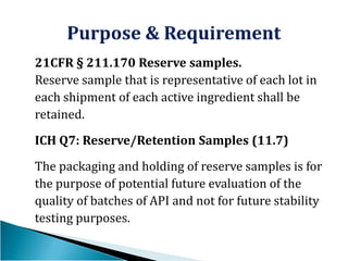 Handling of Reserve Samples Dr.A. Amsavel | PDF