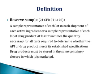 Handling of Reserve Samples Dr.A. Amsavel | PDF