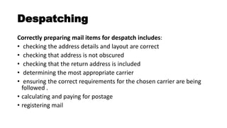 Complete routine administrative tasks -Handling Outgoing Mail.pptx