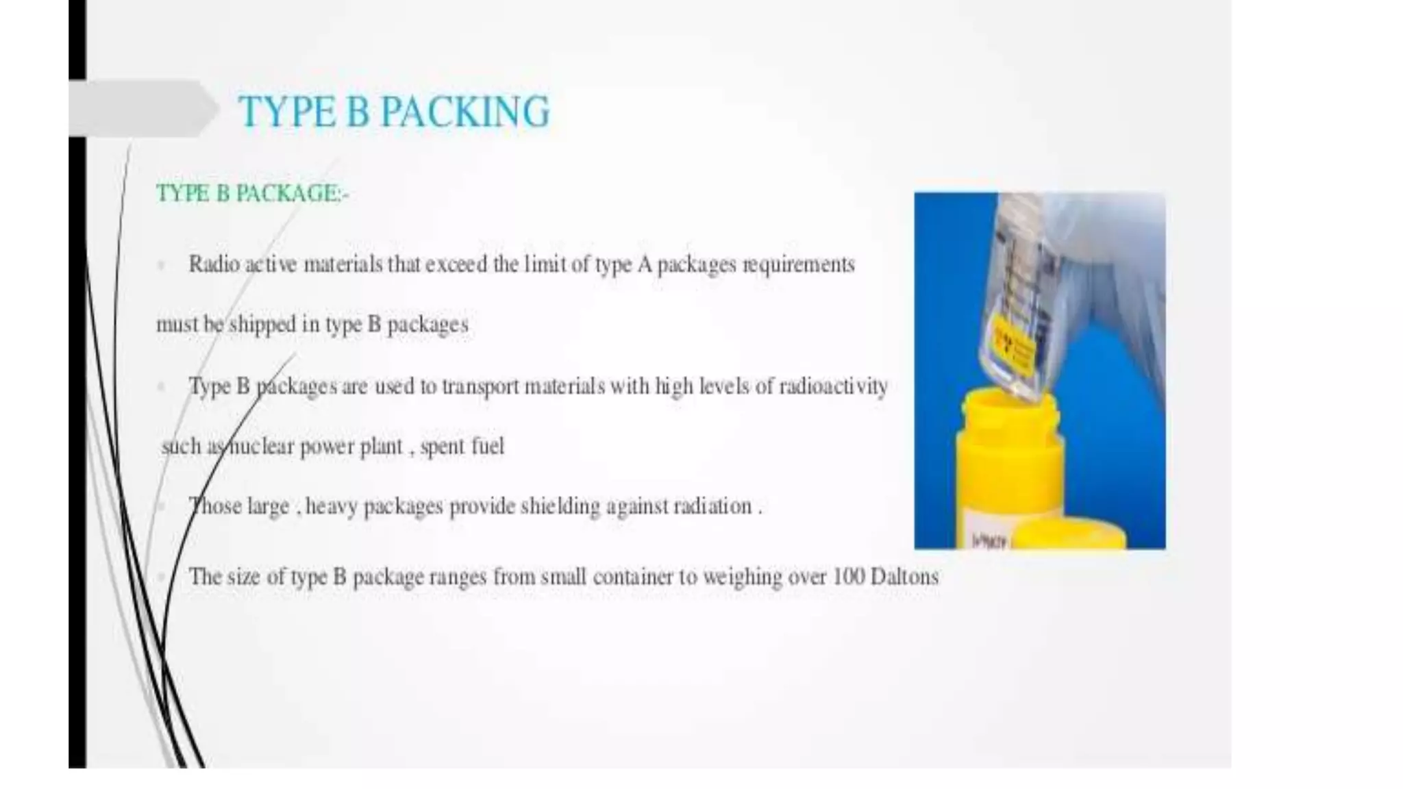 Handling and packing of radiopharmaceuticals. | PPTX