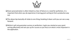 Handling Procrastination When Grant Writing | PPT