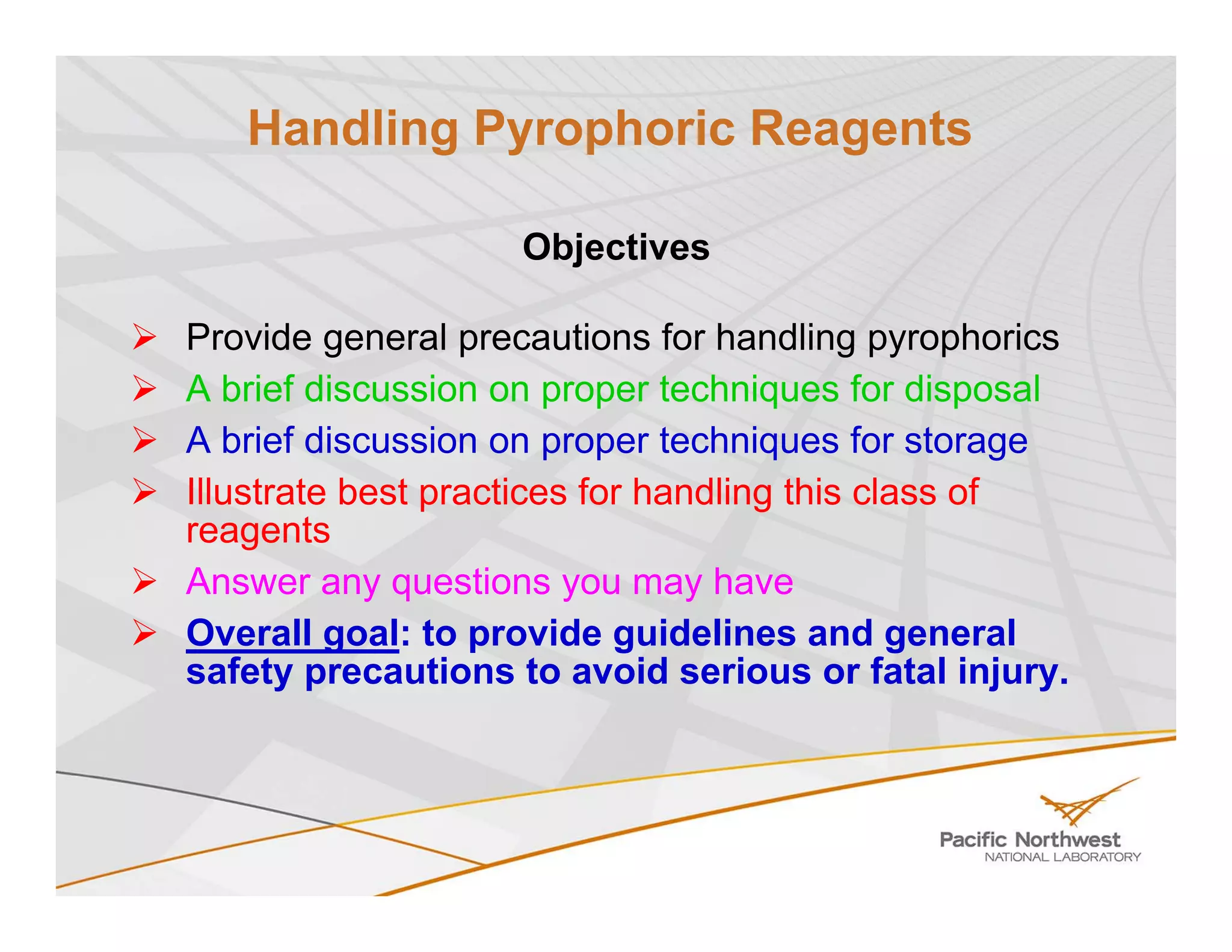Handling Pyrophoric Reagents | PDF
