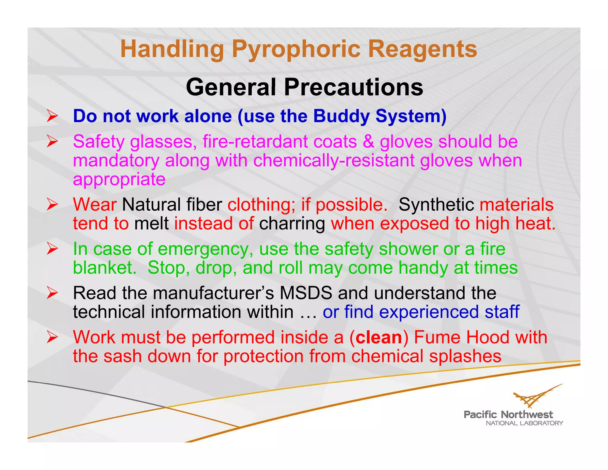 Handling Pyrophoric Reagents | PDF