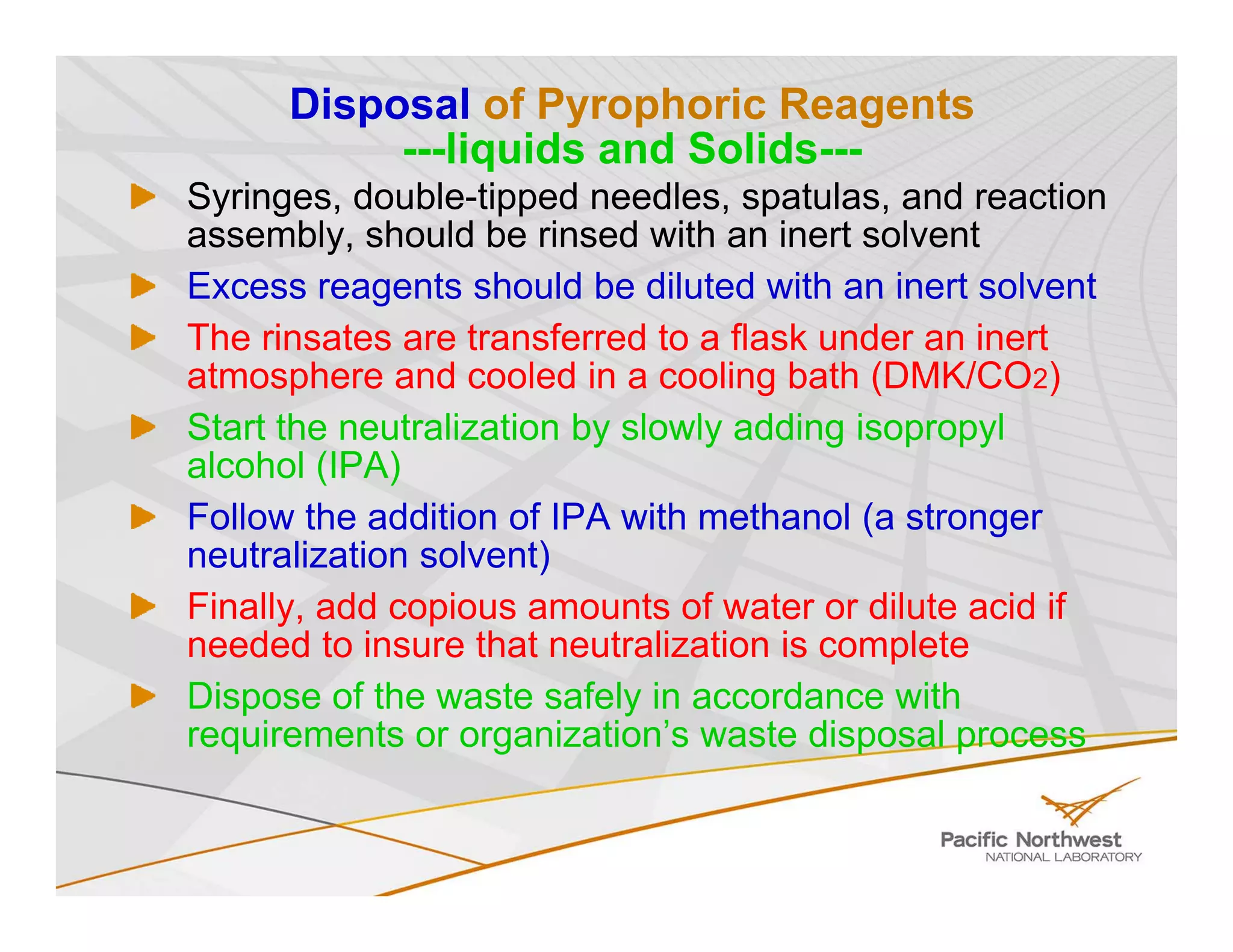 Handling Pyrophoric Reagents | PDF