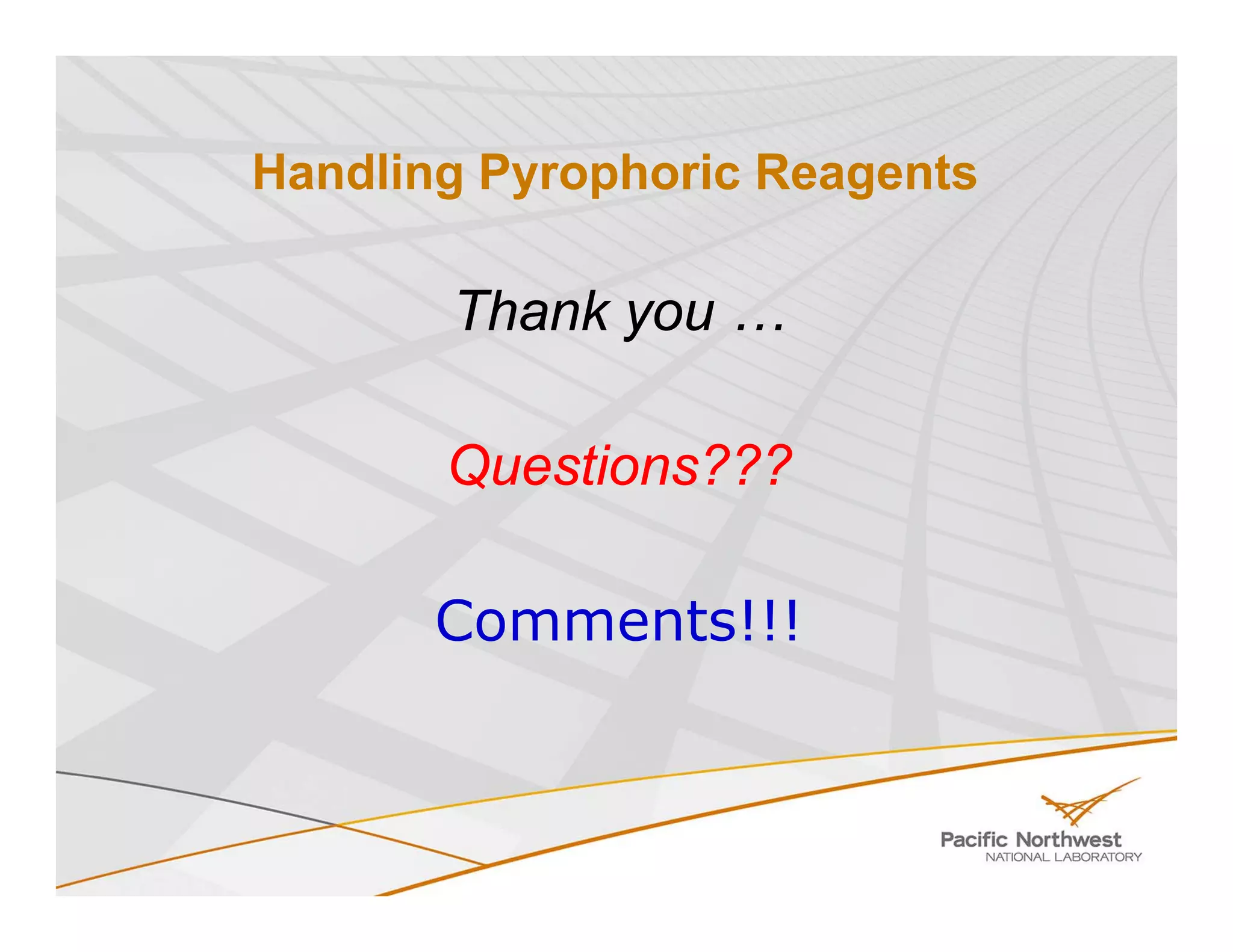 Handling Pyrophoric Reagents | PDF