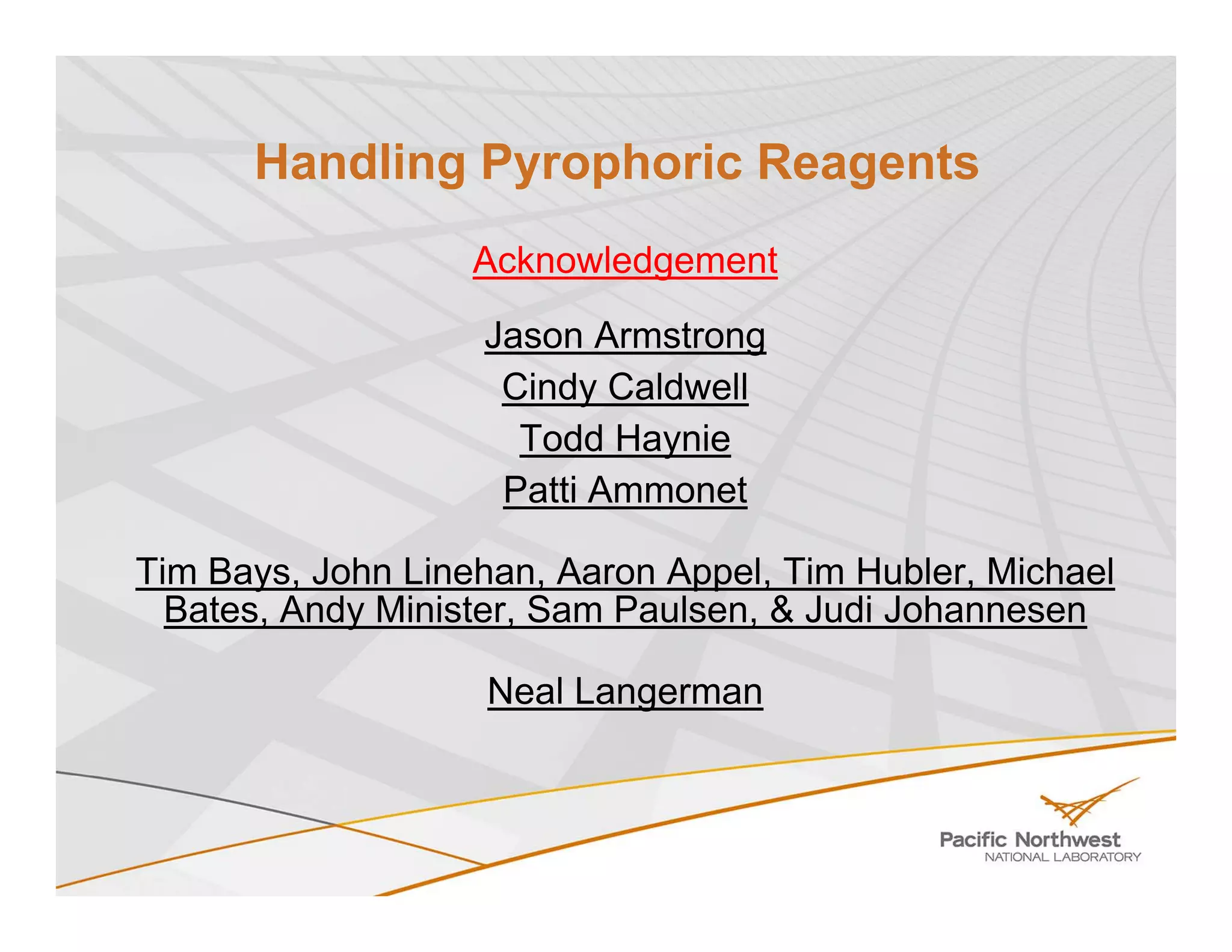Handling Pyrophoric Reagents | PDF
