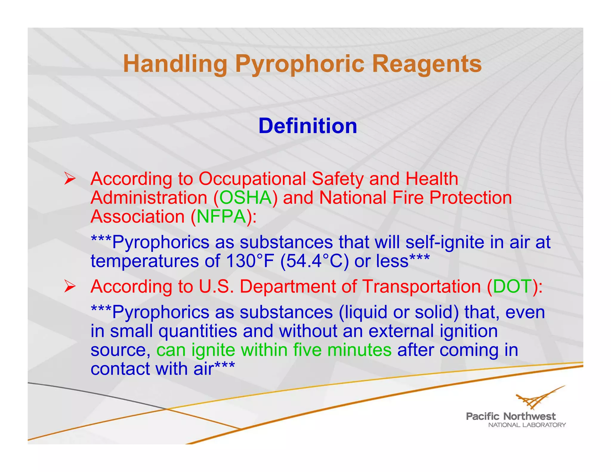 Handling Pyrophoric Reagents | PDF