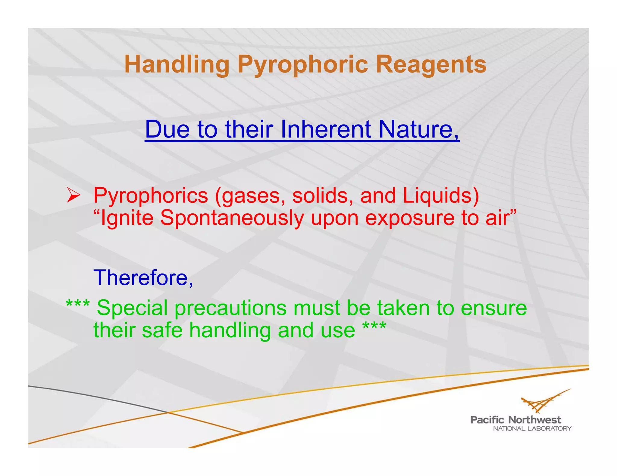 Handling Pyrophoric Reagents | PDF