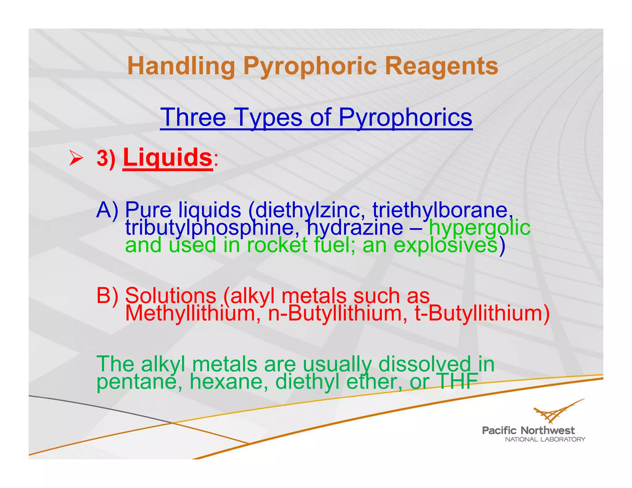 Handling Pyrophoric Reagents | PDF