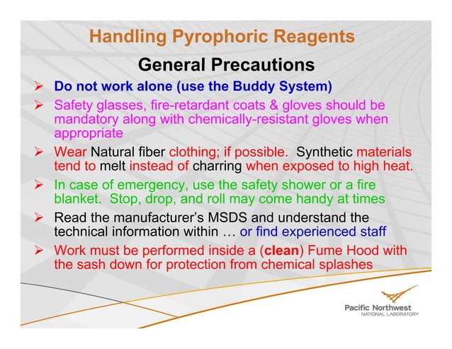 Handling Pyrophoric Reagents | PDF | First Aid | Injuries