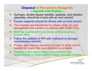 Handling Pyrophoric Reagents | PDF