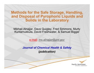 Handling Pyrophoric Reagents | PDF