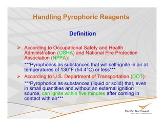 Handling Pyrophoric Reagents | PDF
