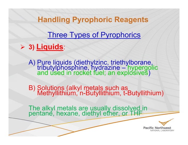 Handling Pyrophoric Reagents | PDF | First Aid | Injuries