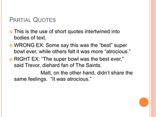 Handling Quotations | PPTX | Books and Literature