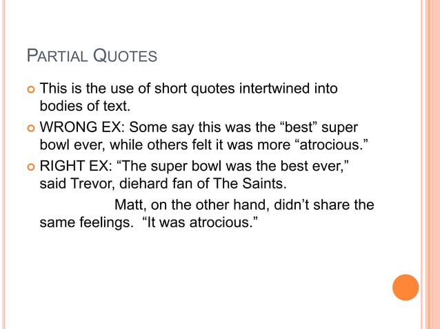 Handling Quotations | PPTX | Books and Literature