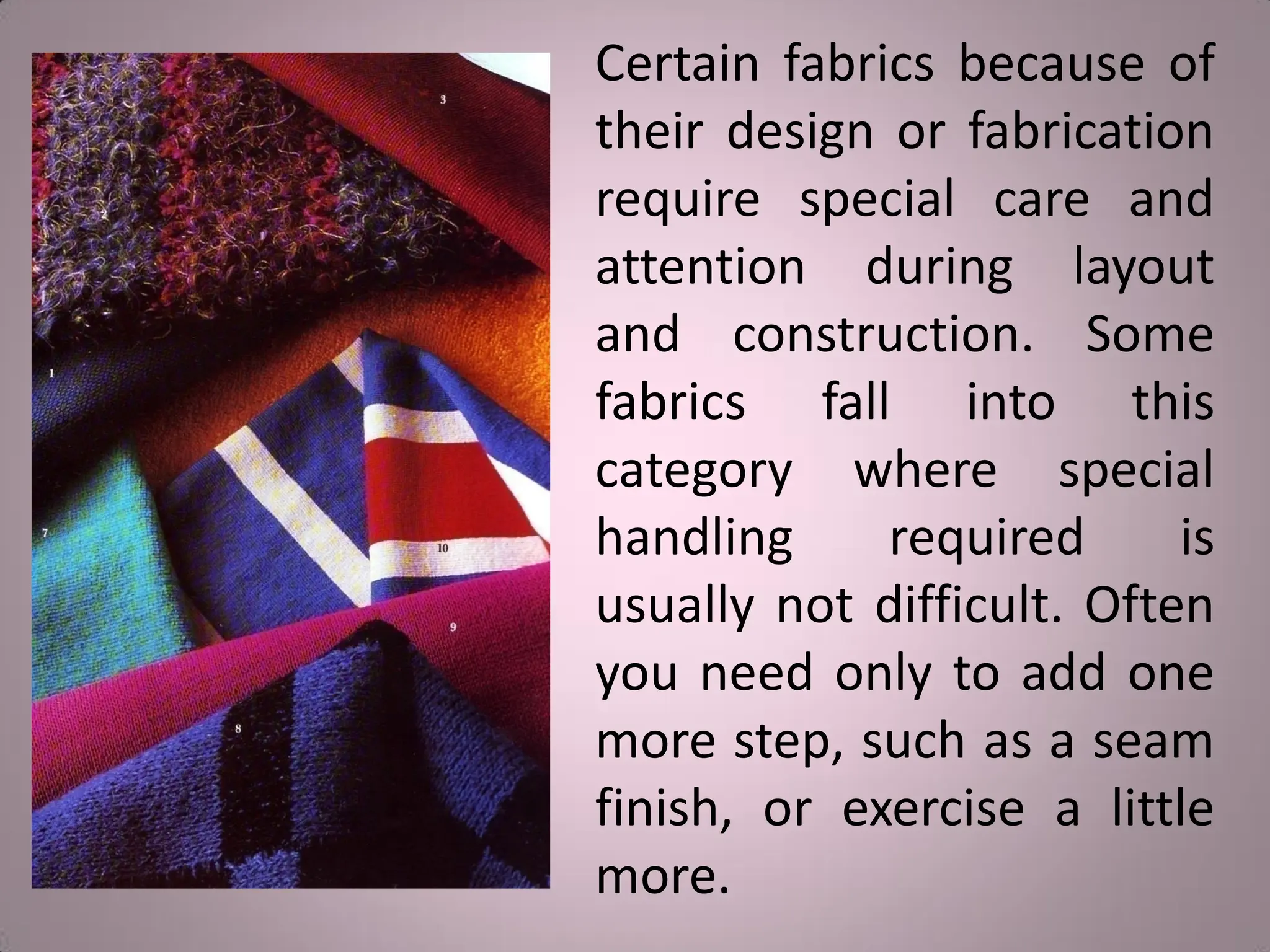 HANDLING SPECIAL FABRICS.pdfhandling special fabrics notes | PDF