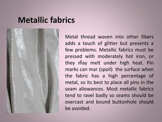 HANDLING SPECIAL FABRICS.pdfhandling special fabrics notes | PDF
