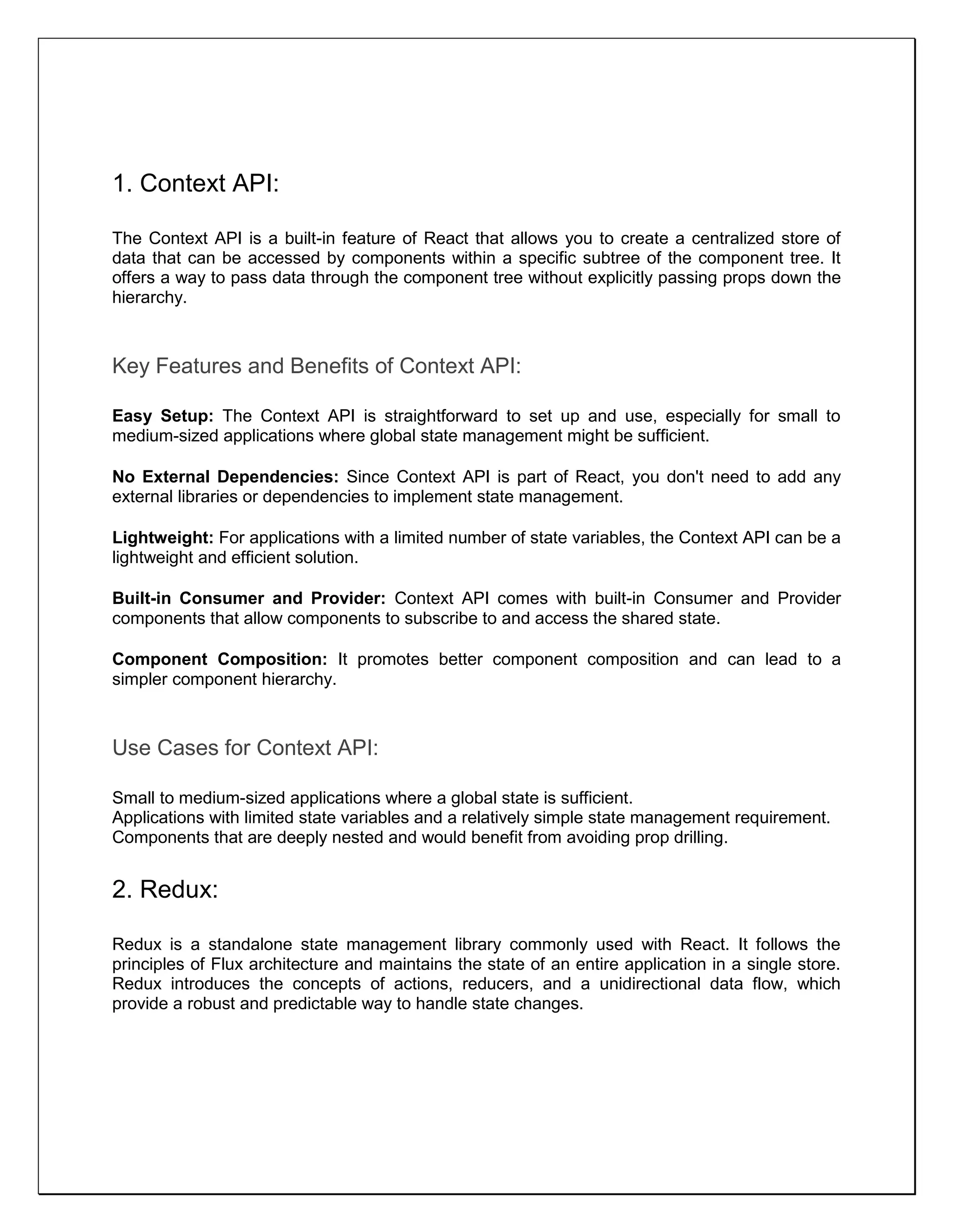 Handling State In React Context Api Vs Redux Pdf