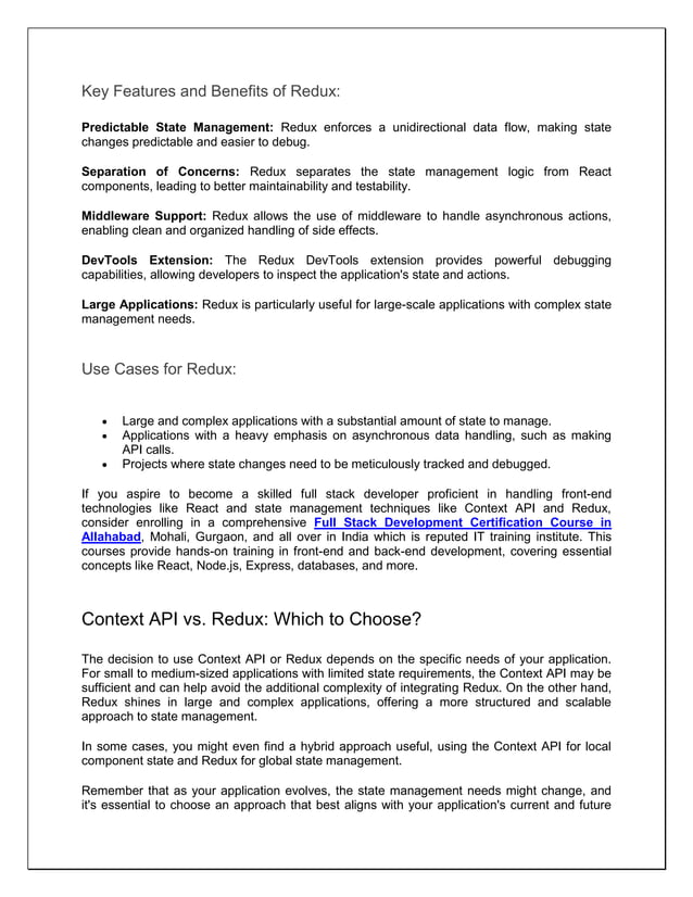 Handling State In React Context Api Vs Redux Pdf