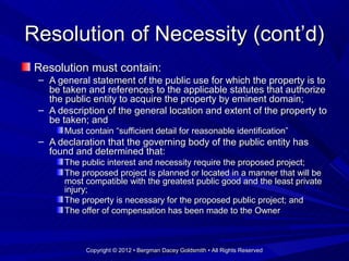 Handling the eminent domain process (general) | PPT | Legal Services ...