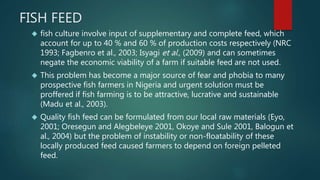 Handling the Feed Challenges of Fish Farmers in Nigeria | PPTX