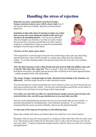 Handling the stress of rejection | PDF