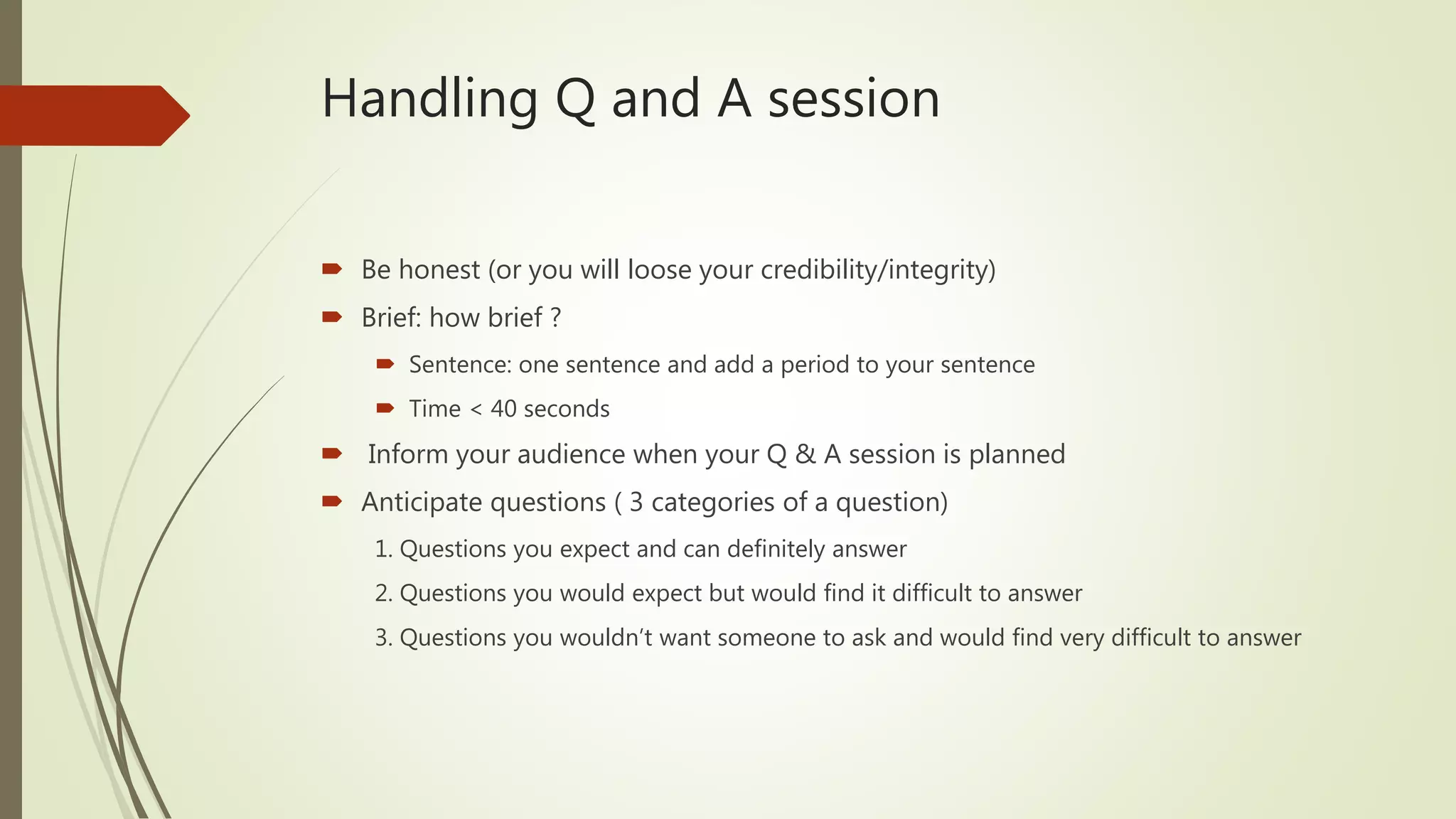 Handling tough questions after an presentation | PPTX