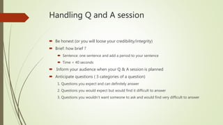 Handling tough questions after an presentation | PPTX