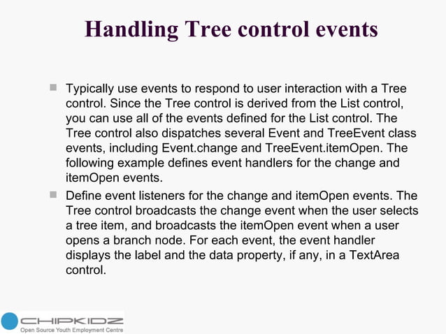 Handling tree control events | PPT